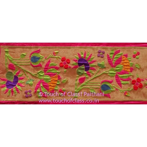 Paithani Jacquard Border, Ajanta Lotus